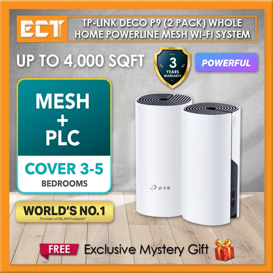 TP-Link Deco P9 (2 Pack) AC1200 + AV1000 Whole Home WiFi + Powerline ...