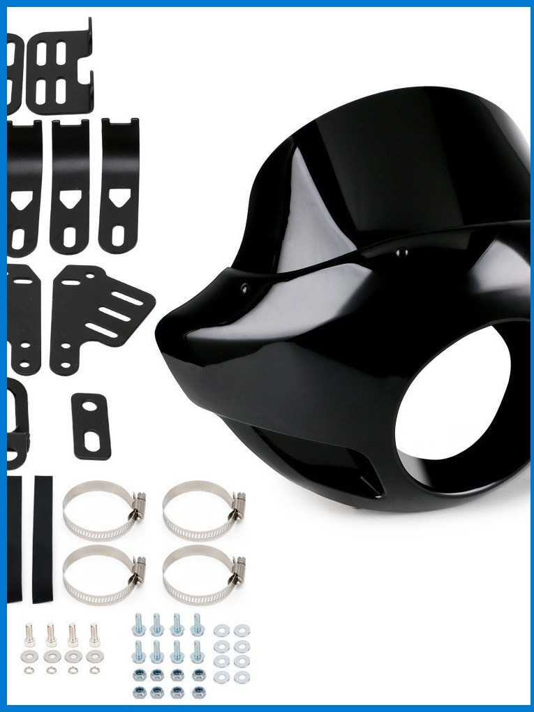 Universal Blackout Windshield Headlight Fairing Motorcycle Headlight ...