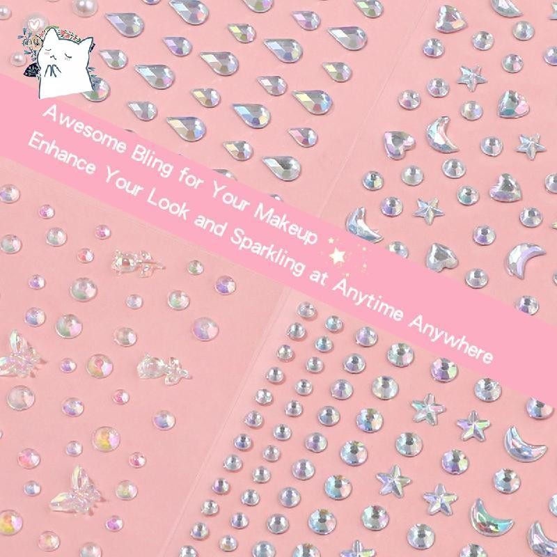 Acrylic Water Drop Stickers, Diamond Stickers, Eyebrow And Face ...
