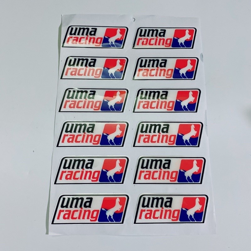 Uma racing 12-piece embossed Decal, high-quality stickers for ...