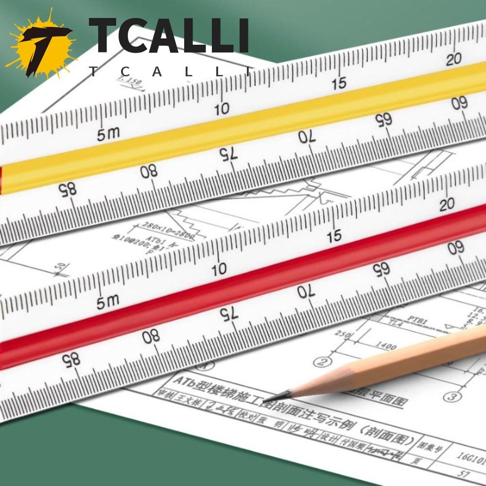 TCALLI Triangular Scale Ruler, 30cm Drawing Drawing Ruler ...