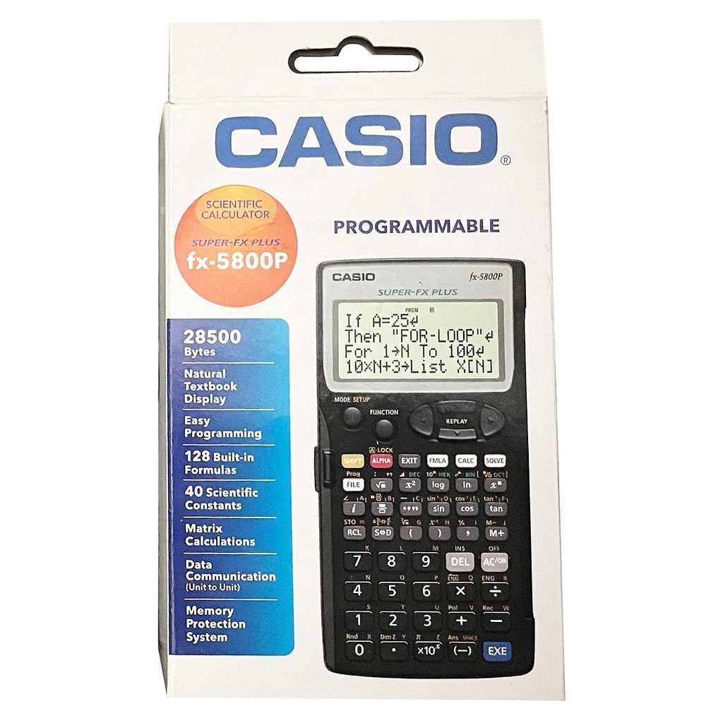 Casio fx-5800P Scientific Calculator (Black) - 4-Line Display ...