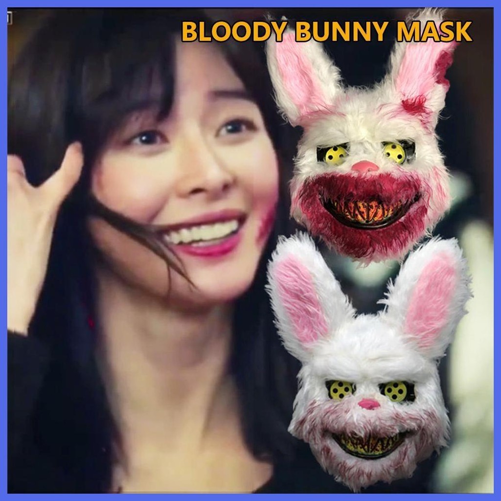 Halloween Bloody rabbit rabbit Scary rabbit plush mask Horror Costume ...