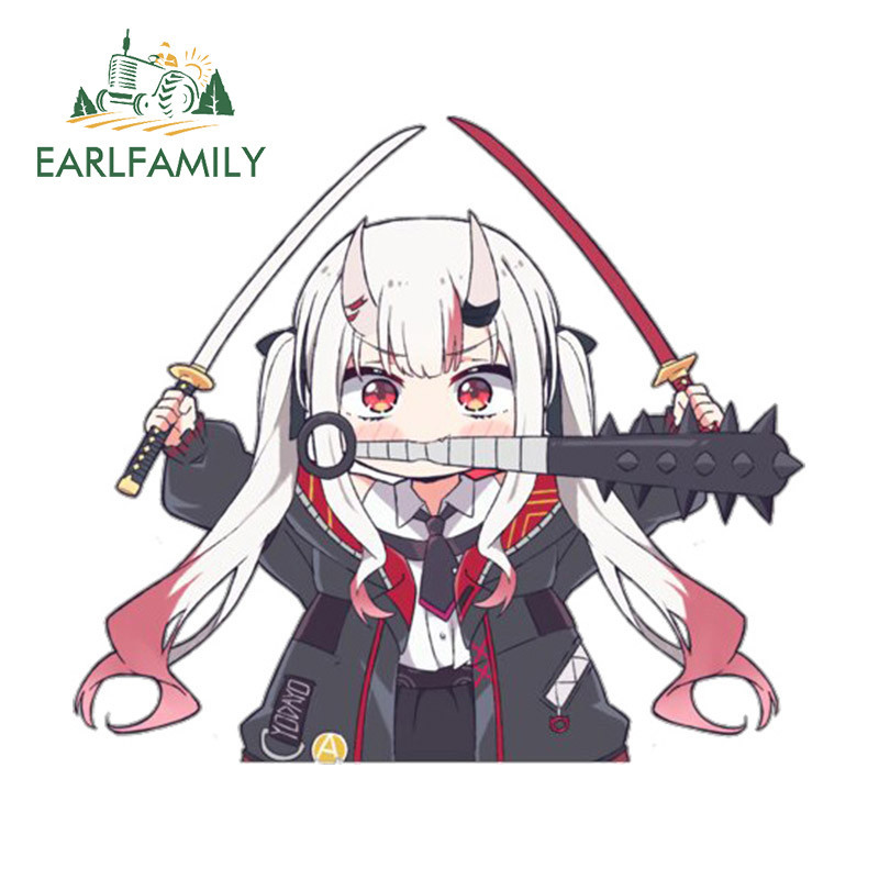 EARLFAMILY 13cm Nakiri Ayame Cute Anime Car Sticker Waterproof ...