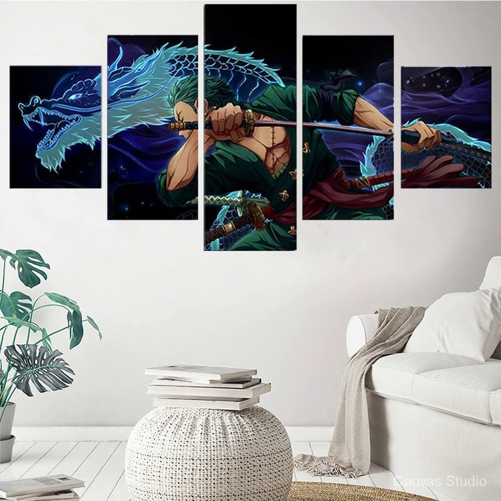 Famous Japanese Anime Pirate King Roronoa Zoro 5 Pieces Art Poster ...
