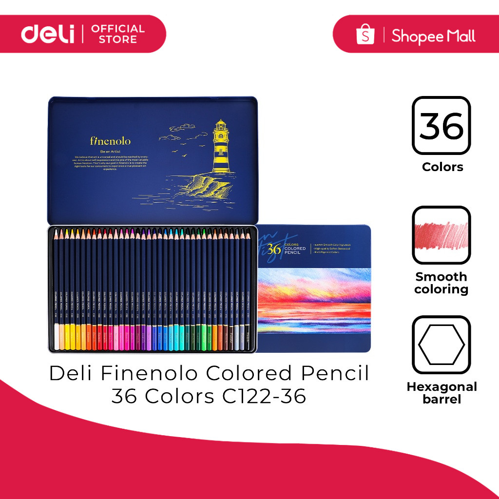Deli C122-36 Finenolo Colored Pencil 36 Colors | Shopee Philippines