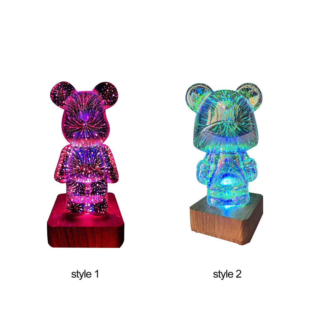 TIM-Bear Light Colorful Room Decor Durable Gift Glass Creative | Shopee ...