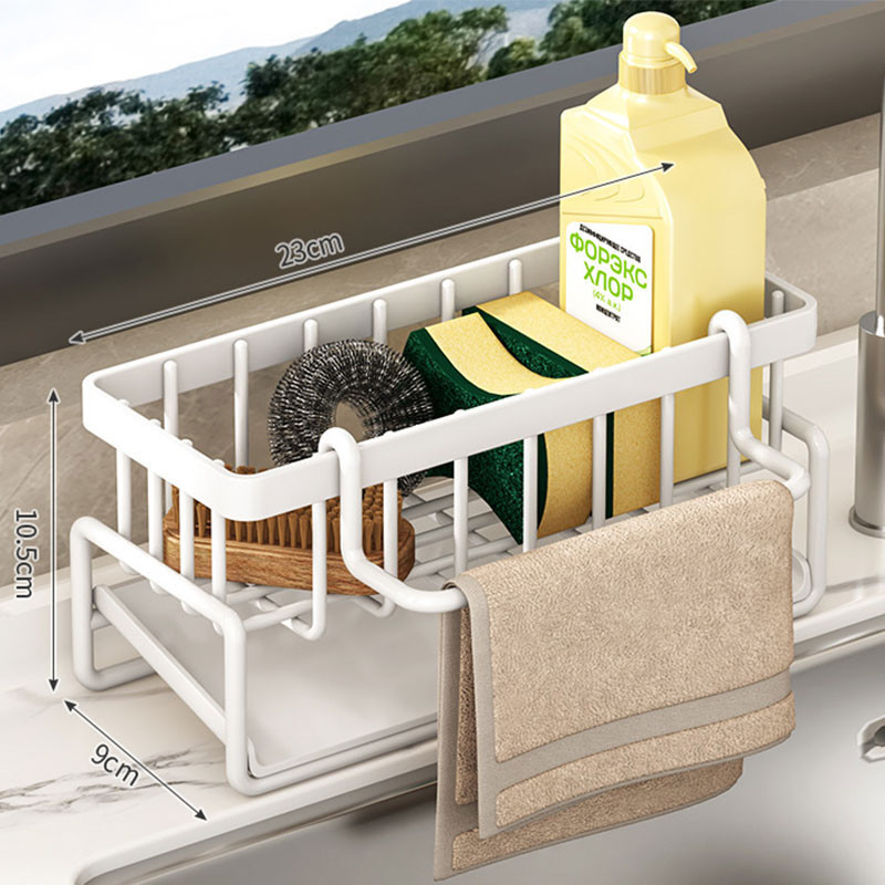 Kitchen Sponge Drainer Rack Stainless Organizer Bathroom Sink Rack Soap ...