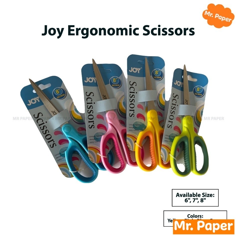 Joy Affordable Ergonomic Scissors 6 in.|7 in. |8 in. | Mr. Paper ...