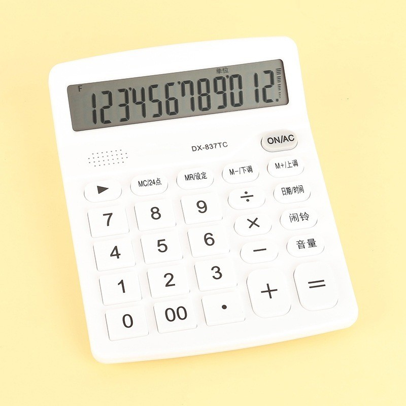 12-Digit Solar Calculator with Large Screen and Dual Power Supply for ...