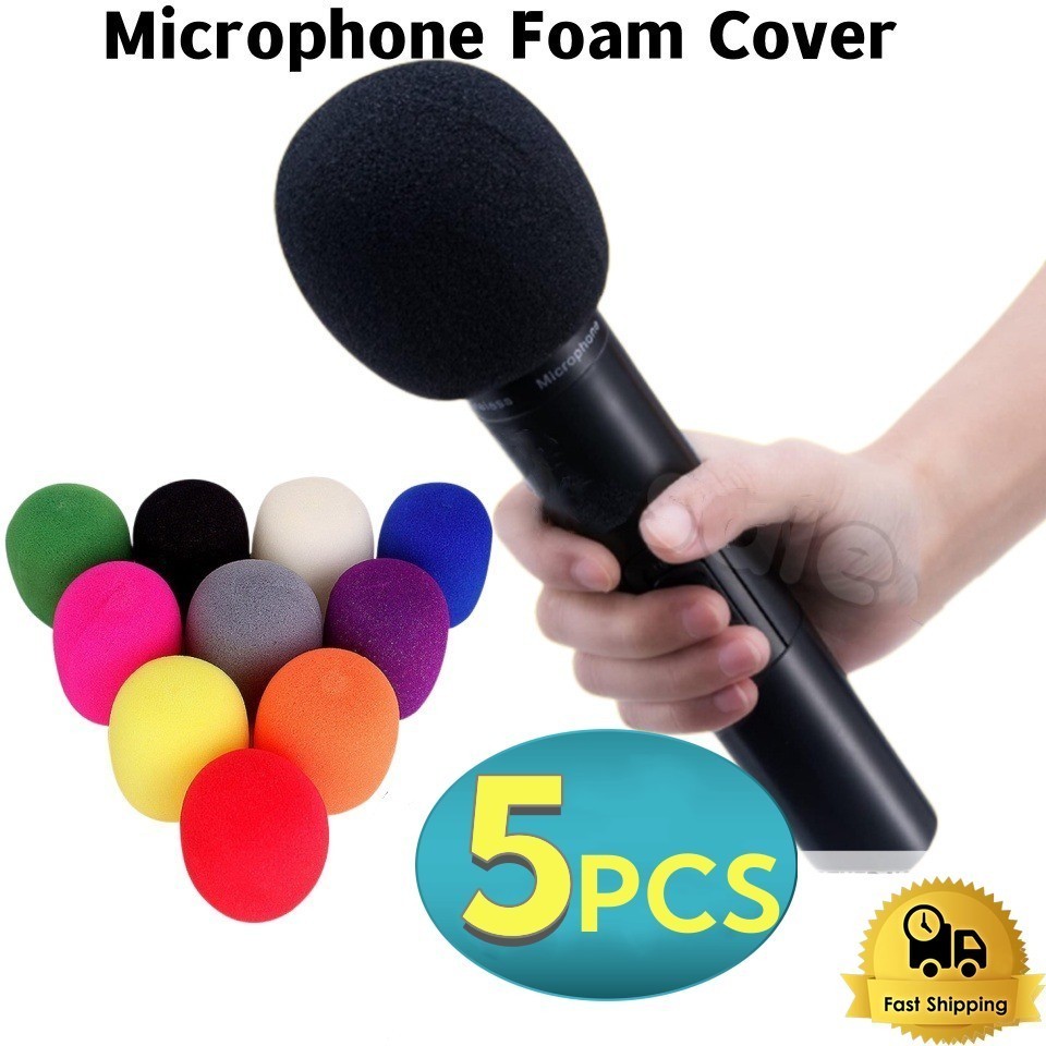 5PCS Microphone Foam Mic Foam Cover Mic Windscreen Cap Handheld ...