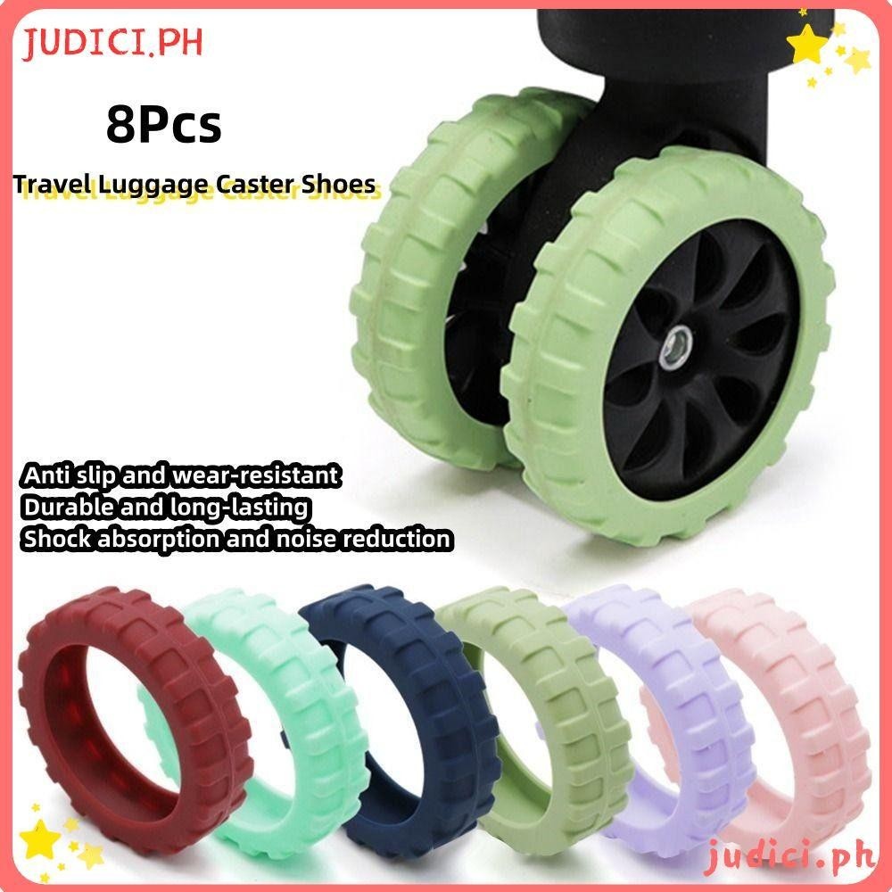 JUDICI 8PCS/Set Travel Luggage Caster Cover, Silicone Suitcase Parts ...