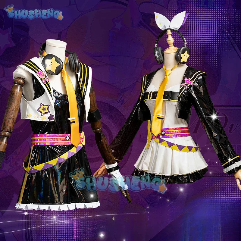 Muse Dash Len Cosplay And Kagamine Rin Cosplay Costumes Project Mirai Sekai Stage Magical