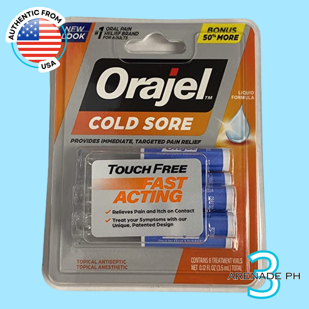 Orajel Touch-Free Cold Sore Patented Treatment, with Applicator, 6 ...