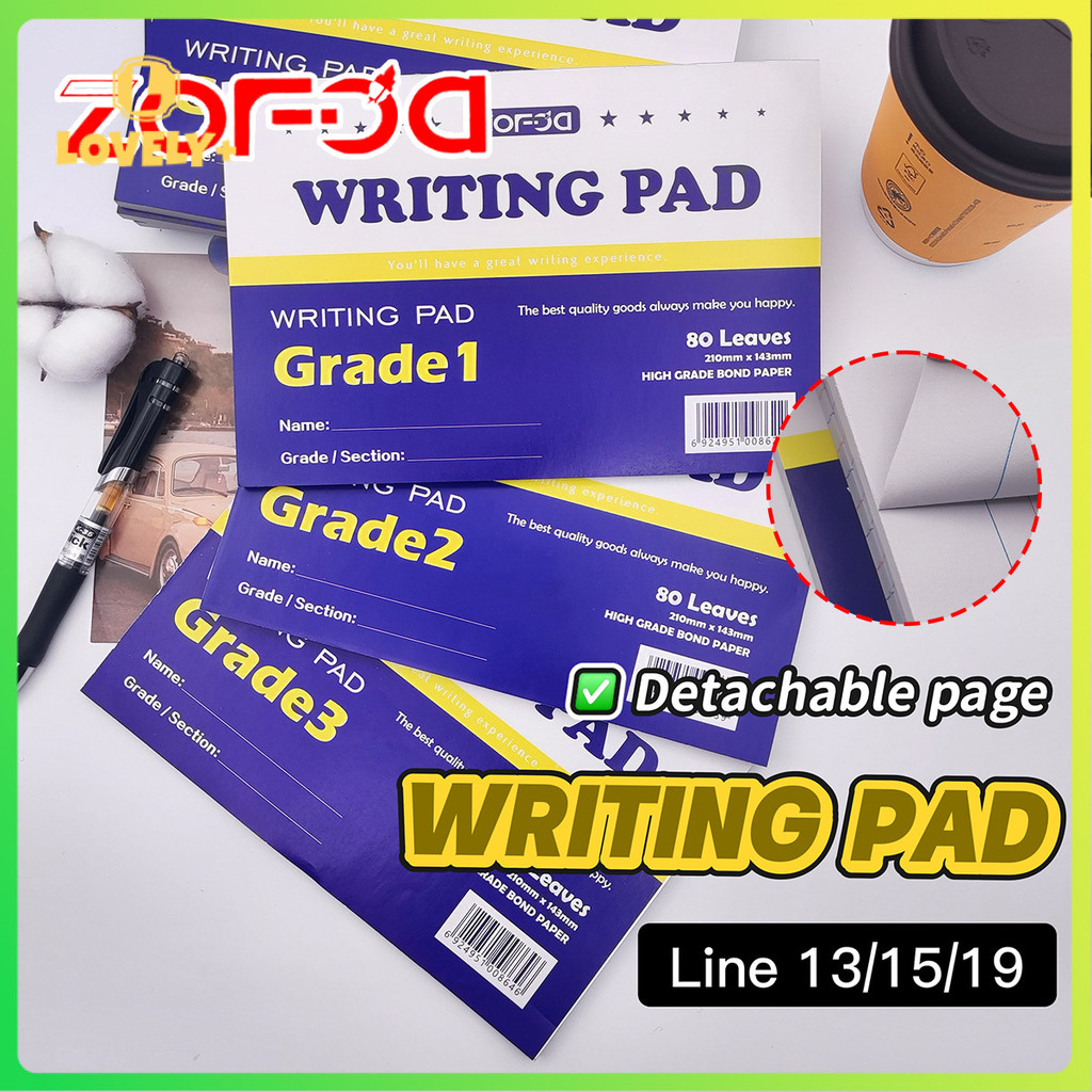 80sheets Zofda Writing Pad High Grade Bond Paper Grade 1 2 3 4 School Supplies Paper