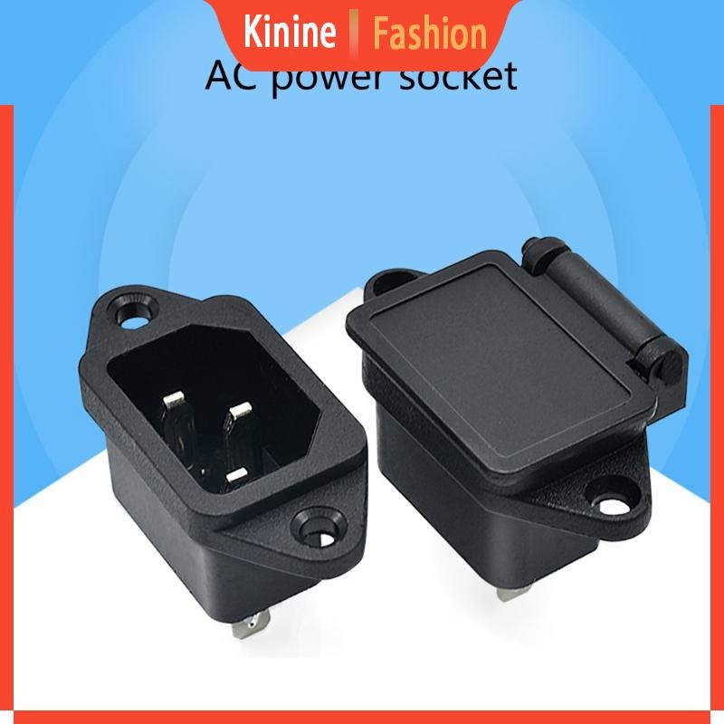 KIN AC 250V 10A IEC320 C14 3 Pin Male Power Cord Inlet Socket | Shopee ...