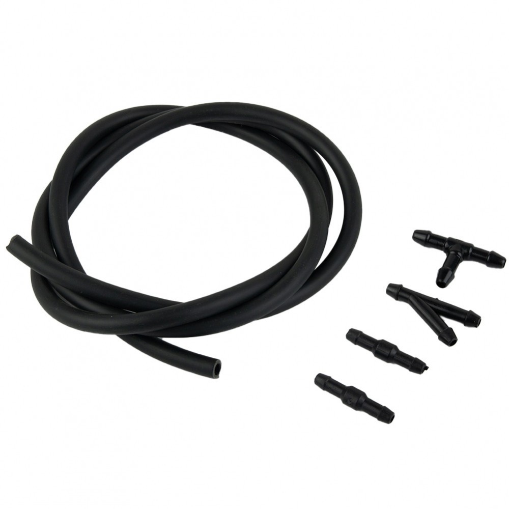 Universal 1M Car Windscreen Washer Jet Pipe Hose Black Rubber & Plastic ...