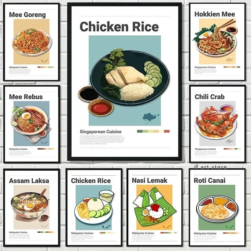 Australian Italian Malaysian Singapore Food Poster Tam Meat Pie ...