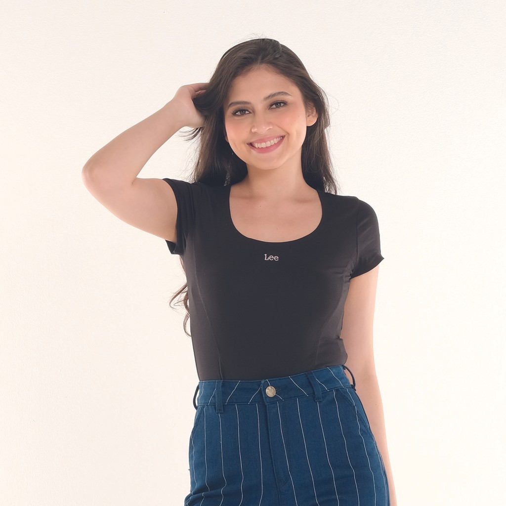Lee Square Neck Cropped Top for Women in Black | Shopee Philippines
