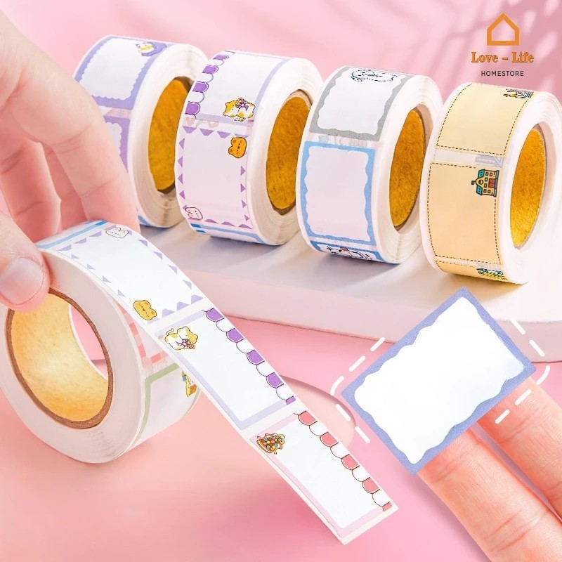 Multi-Functional Self-adhesive Name Stickers Cartoon Animals Washi Tape ...