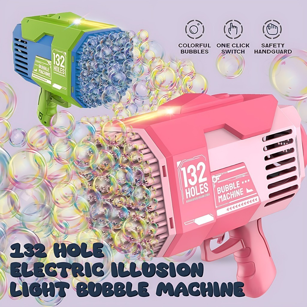 132 Hole Bubble Automatic Bazooka Bubble Gun Children Outdoor Leisure ...