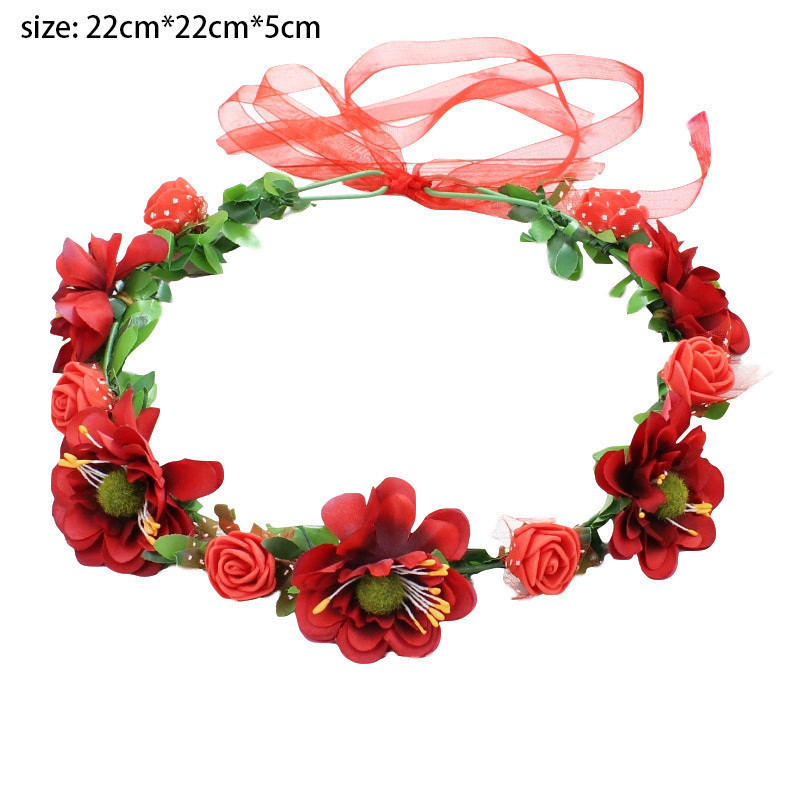 1PC Adjustable Boho Flower Crowns With Ribbon Floral Headbands Garland ...