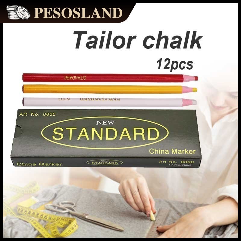 12pcs Tailor Chalk Tailor Pencil Sewing Pull Line Crayon For Clothing ...