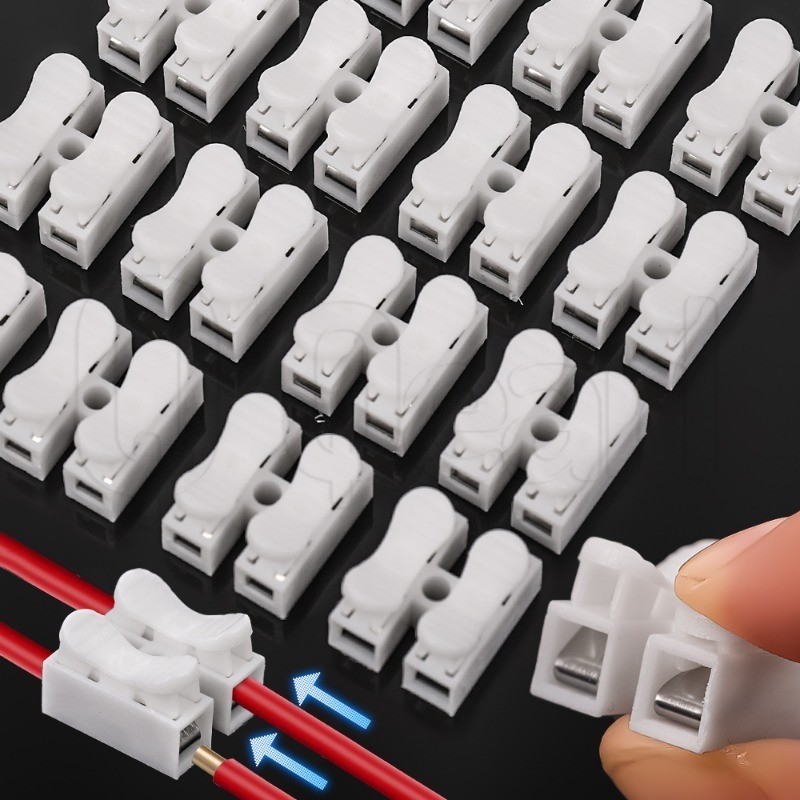 20pcs Ch2 Quick Terminal Block Spring Wire Connector Electrical