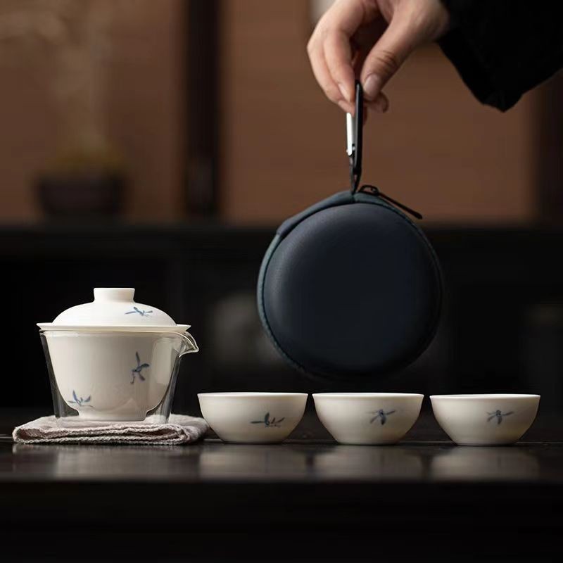 Tea Set Tea Pot Set Teapot Set Hand-Painted Travel Tea Set Portable Tea ...