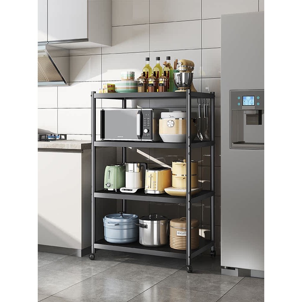 Microwave storage rack/// Movable Kitchen Rack Floor-standing Multi ...