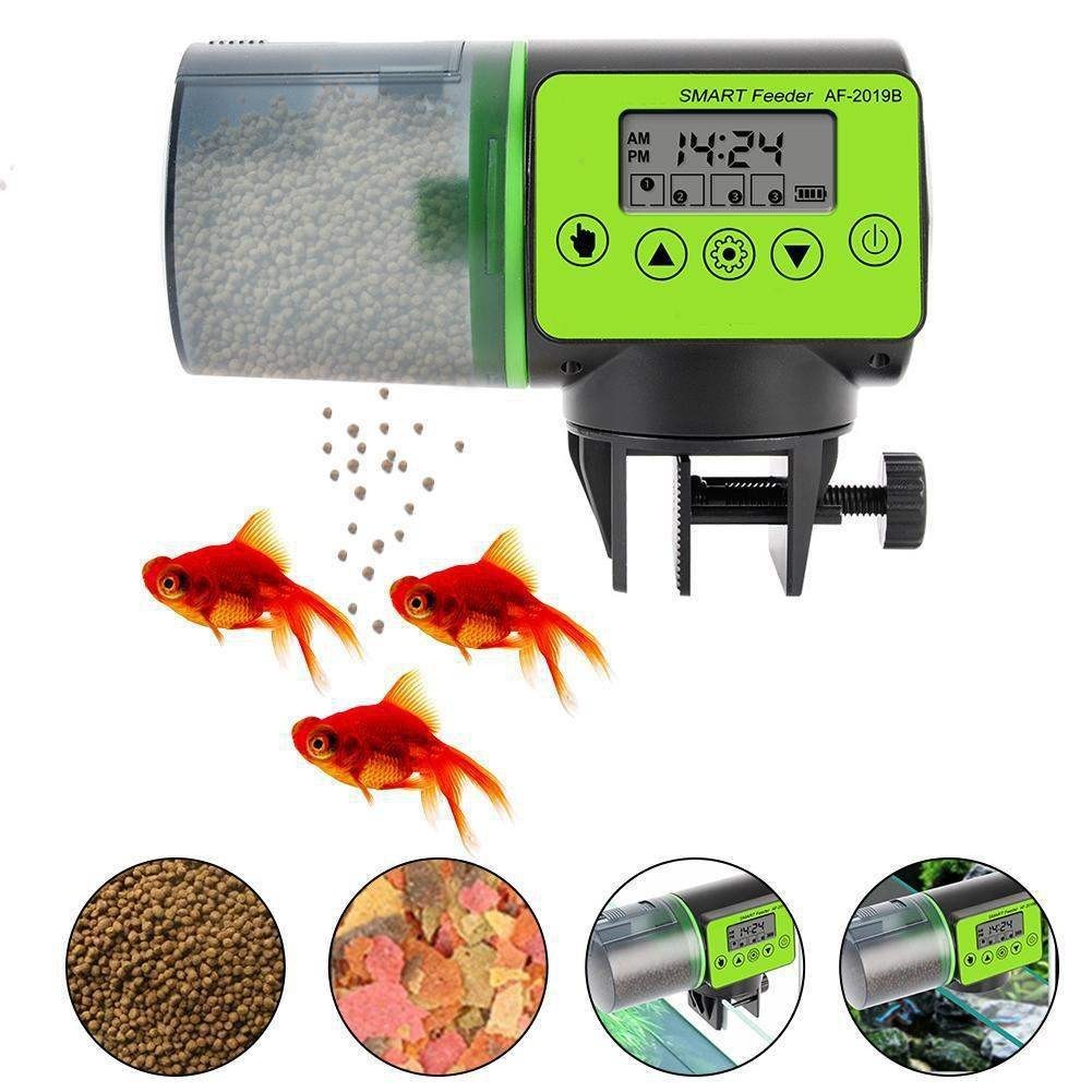 OYES Auto Fish Feeder Moisture-Proof Automatic Fish Feeder Aquarium ...