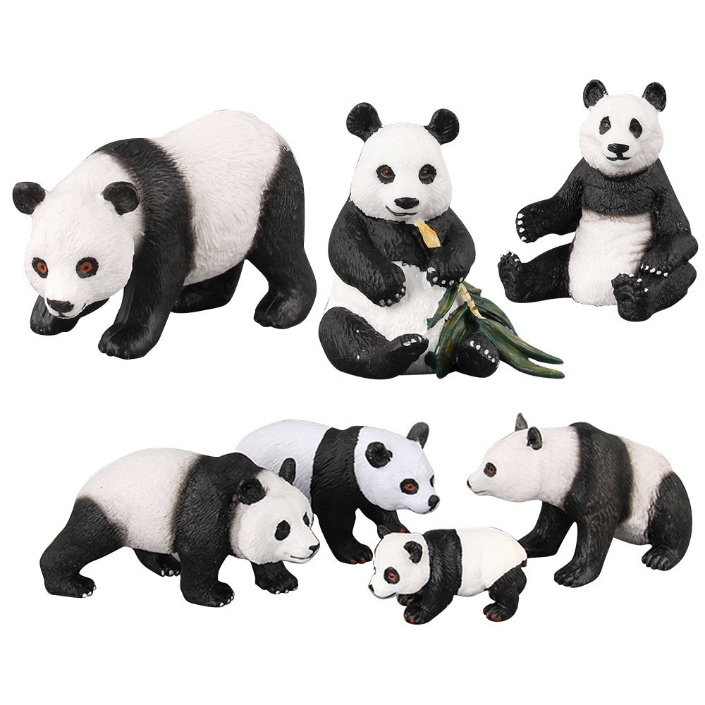 2 Children's Toys Solid Simulation Panda Model Zoo Wildlife Doll Toy ...