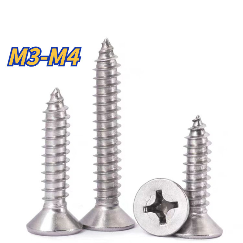 [XNY] 304 Stainless Steel Self-Tapping Screws Phillips Countersunk ...