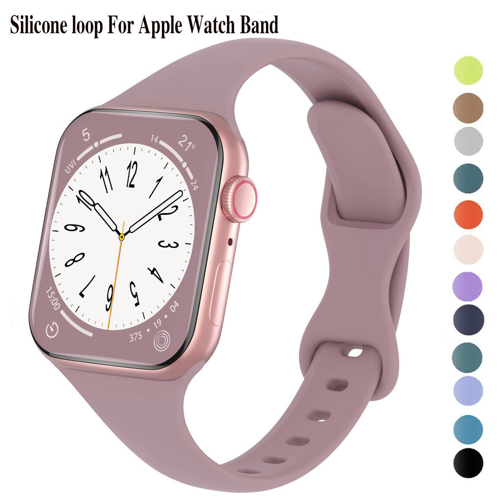 Silicone loop For Apple Watch Band 45mm 44mm 40mm 41mm 49mm Elastic ...