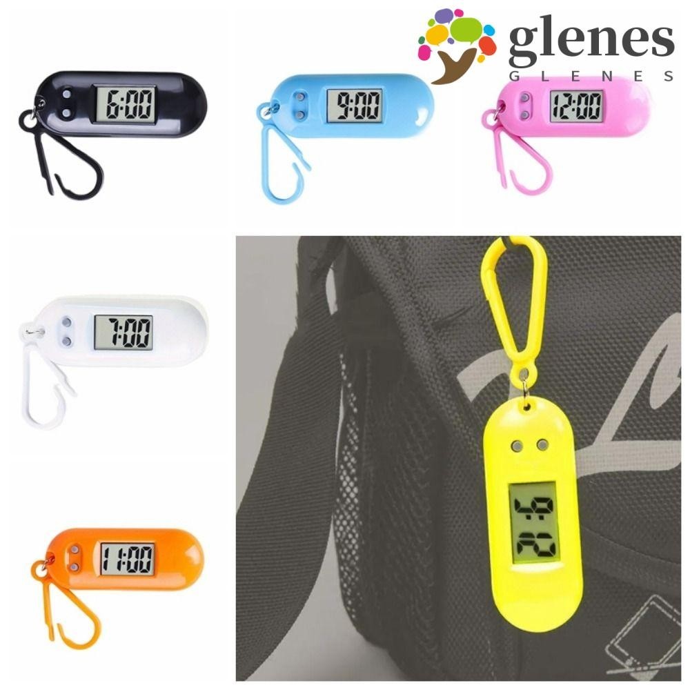 GLENES Digital Electronic Clock Keychain, Key Display Oval Watch ...