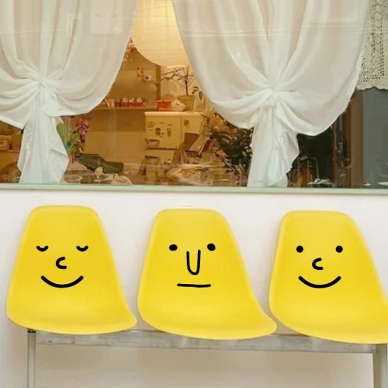 Chair Stickers Different Moods and Emoticons Wall Glass Door Decoration ...