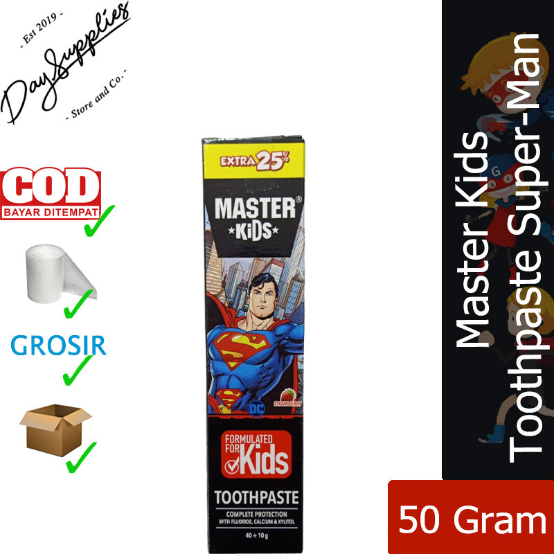Master Kids Toothpaste Superman (Strawberry) 50g (40g + 10g ...