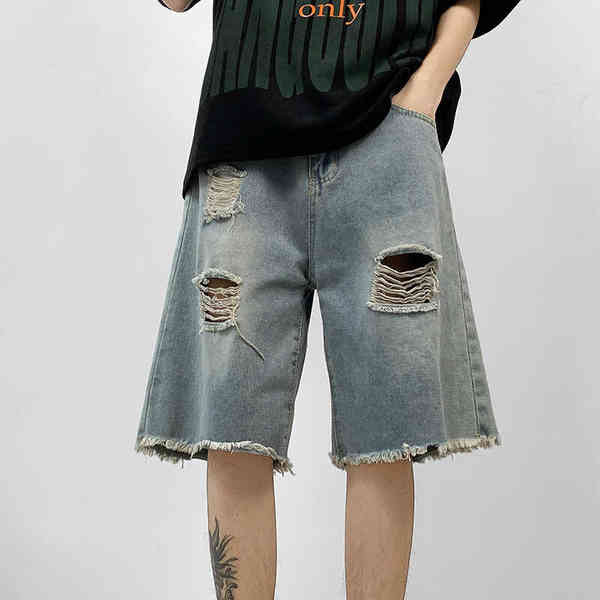 jorts men jorts baggy jorts Distressed Blue Frayed Ripped Denim Shorts ...