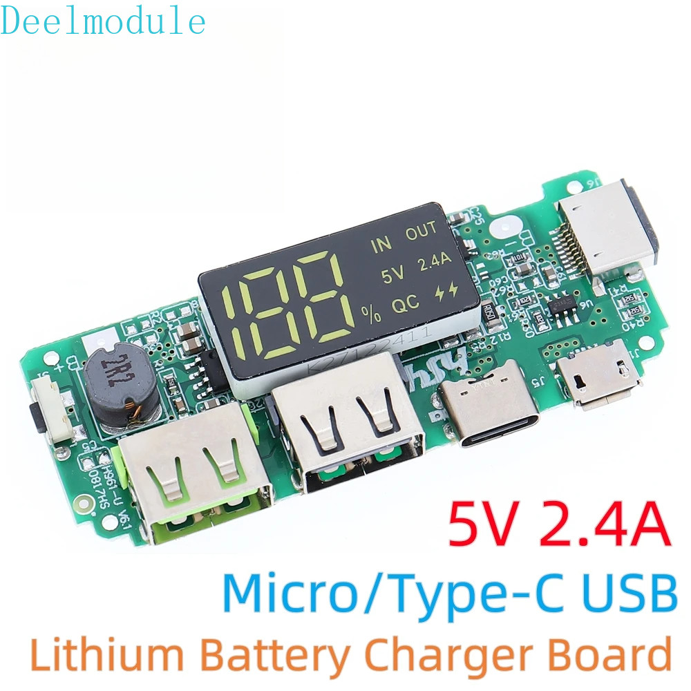 18650 Charging Board Dual USB 5V 2.4A Mobile Power Bank Module 18650 ...