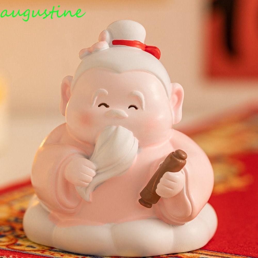 AUGUSTINE Lucky God Figurine, Cartoon Resin Desktop Ornament, Desk ...