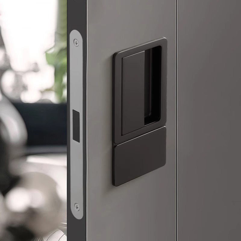 Embedded Minimalist Invisible Simple Flat Silent Indoor Door Black ...