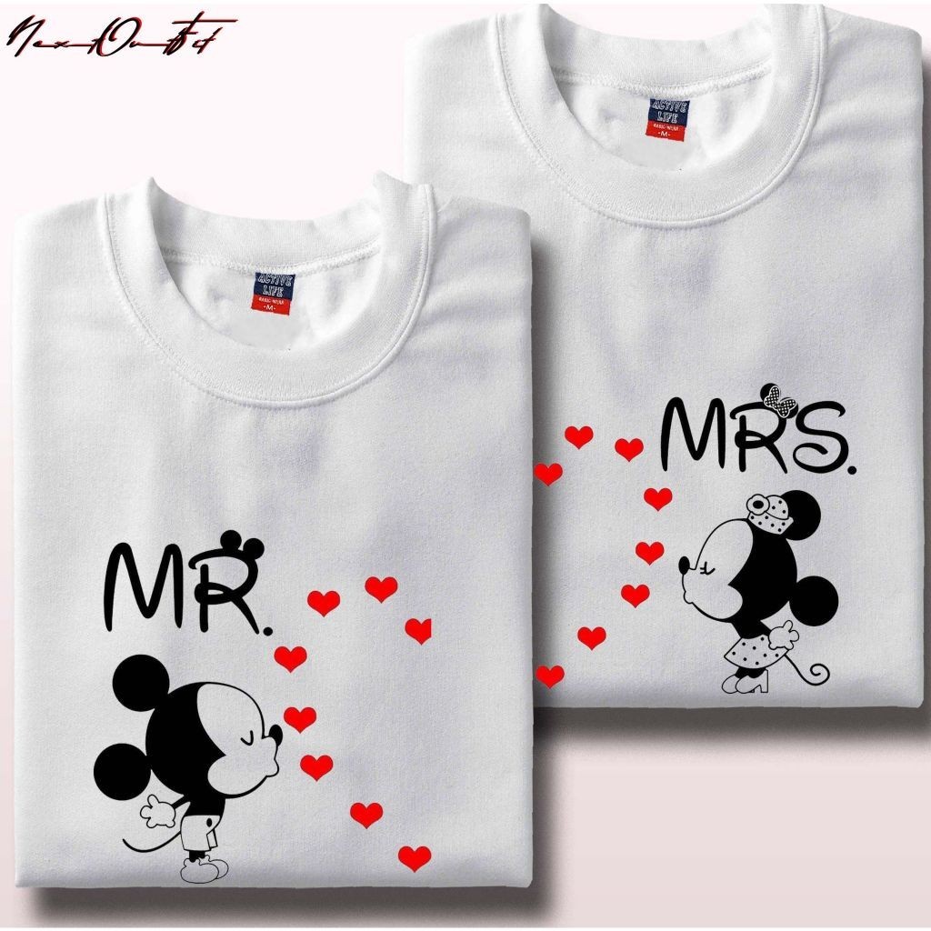 Mr. Mickey and Mrs. Minnie Mouse Unisex Couple T-shirt (sold per PC ...