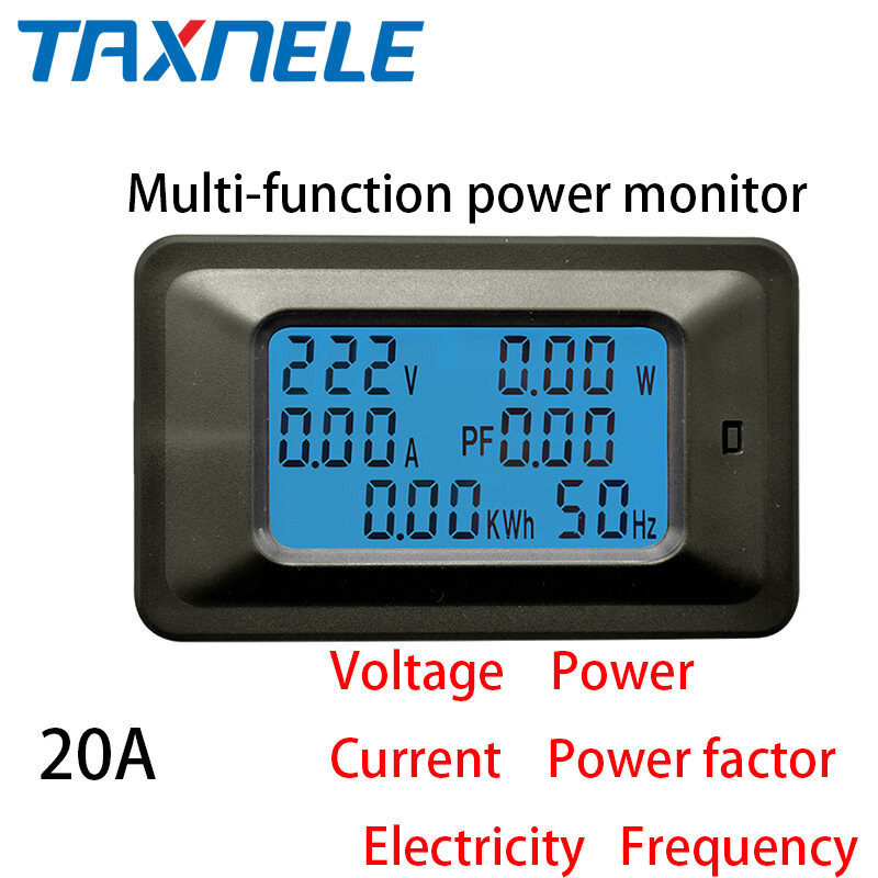 Multi-Function Power Monitor 100A Digital AC 110~220V Voltage Current ...