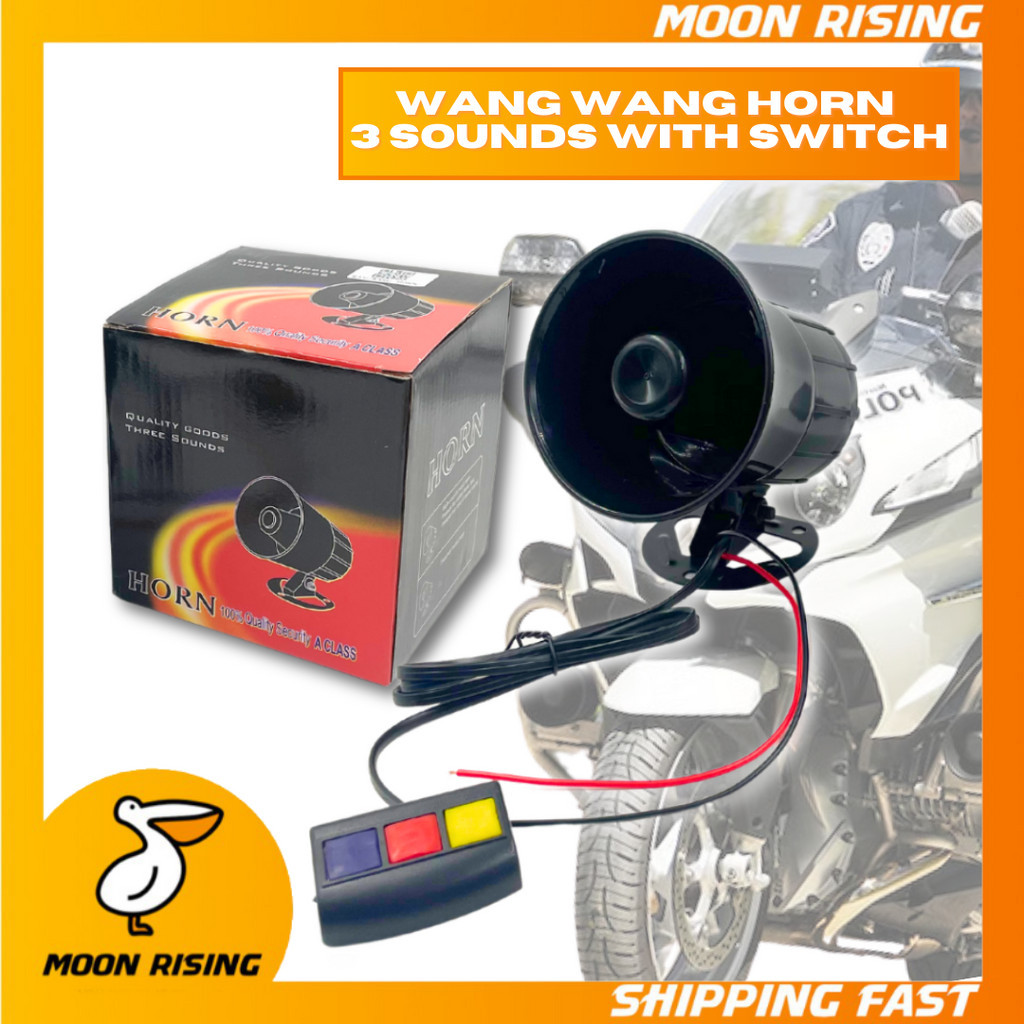 WANG WANG HORN 3 SOUNDS SIREN HORN WITH SWITCH FOR CAR & MOTORCYCLE ...