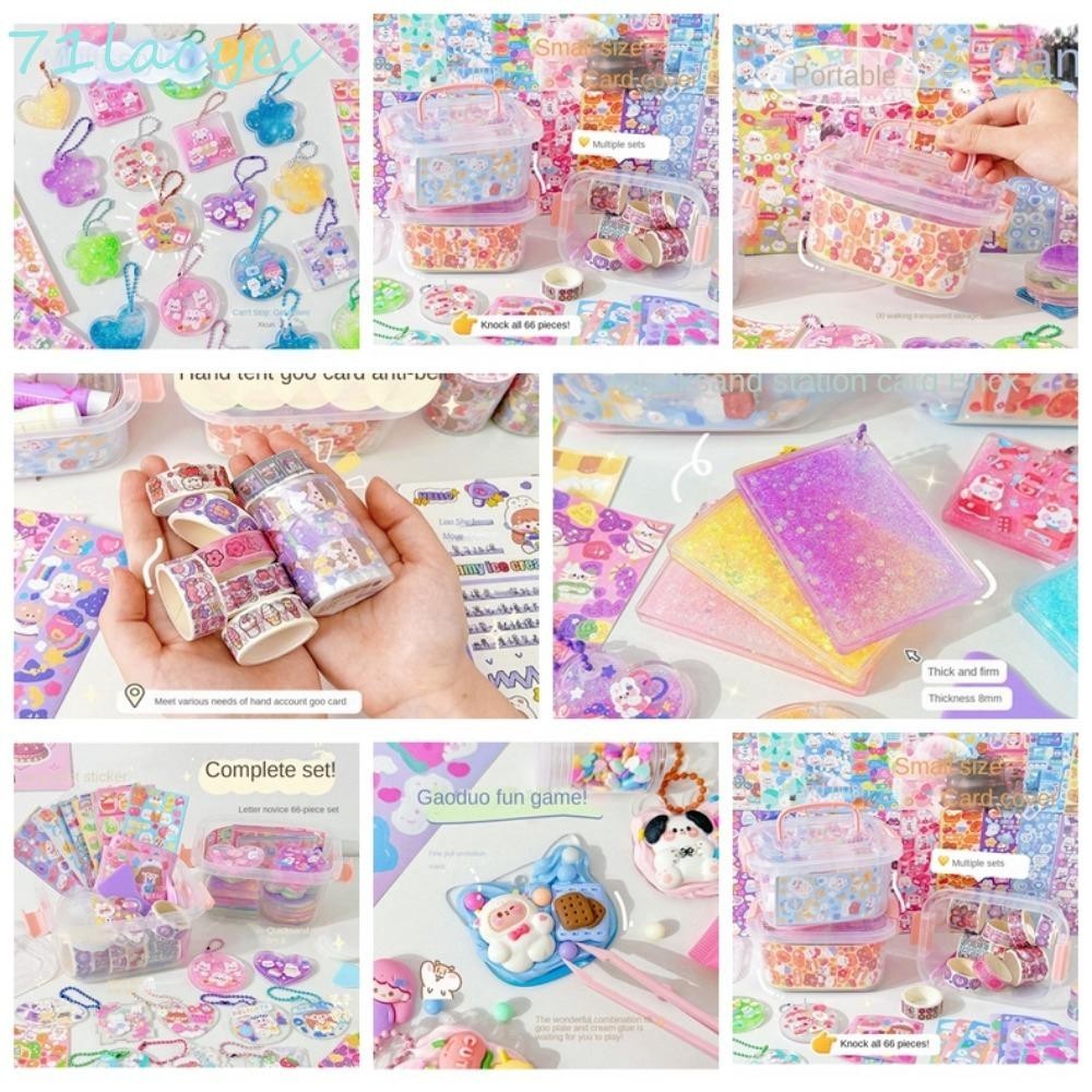 LACYES DIY Keychain Making Kit, Cartoon Sticker Handmade DIY Keyring ...