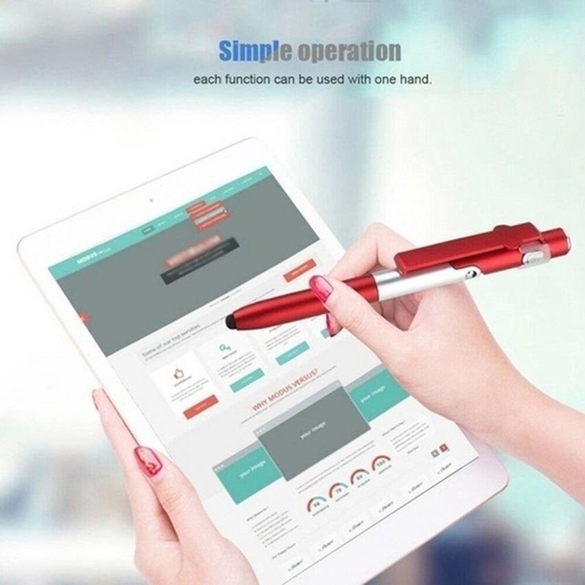 4 In 1 Multifunction Ballpoint Pen With LED Light Fold Phone Holder ...