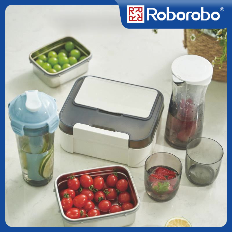 Roborobo 1500ML Lunch Box Outdoor Portable Lunch Box w/ Utensils Picnic ...