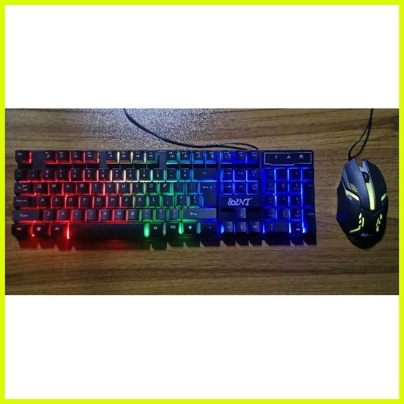 DT959A Intelligent Metal Illuminated Gaming Keyboard and Mouse Rainbow ...