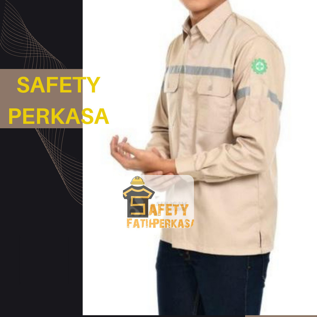 Wearpack Safety Work Uniform Project Long Sleeve Plain Beige Color ...