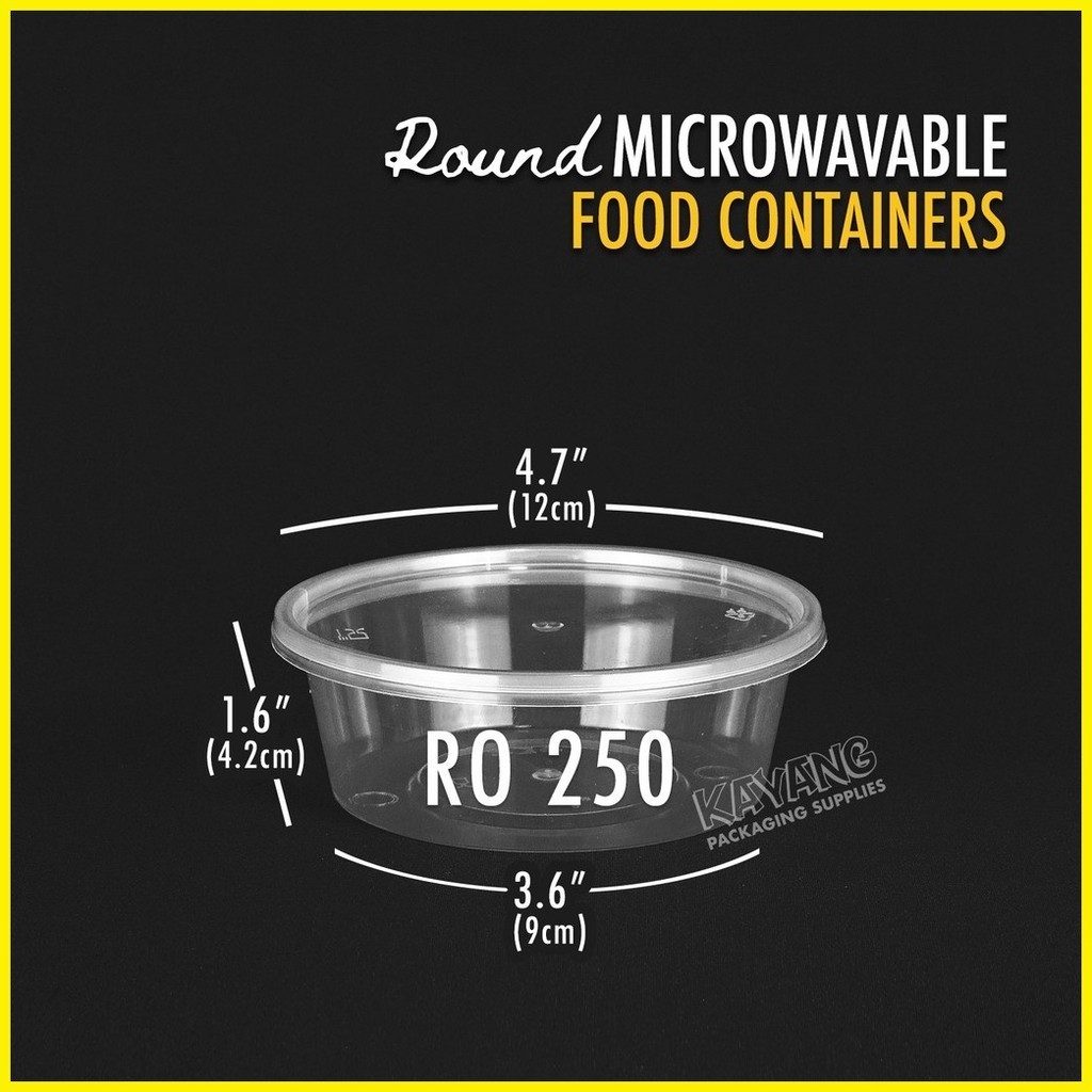 ¤ ∆ [10pcs] RO250 (RO10) Round Microwavable Food Container Tub (250ml ...